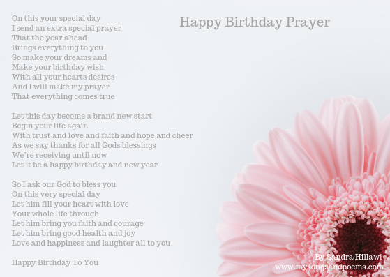 Happy Birthday Prayer – Songs And Poems by Sandra Hillawi